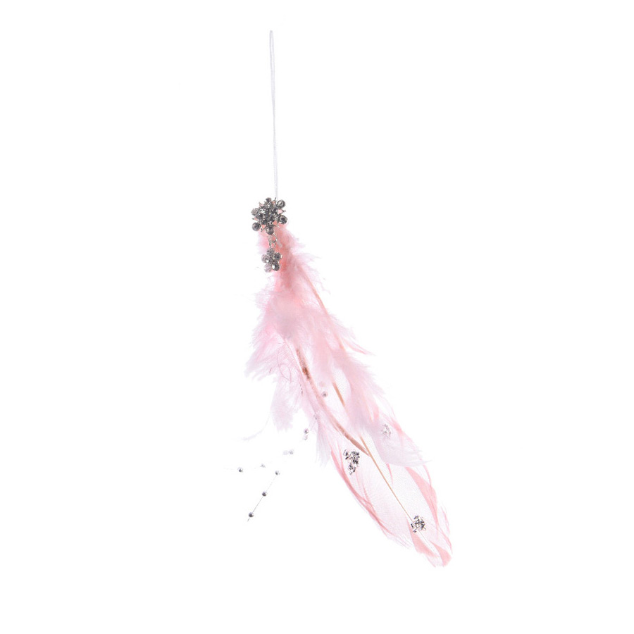 Decoración para colgar Joya Pluma Rosa Claro (14 cm) para el cumpleaños ...