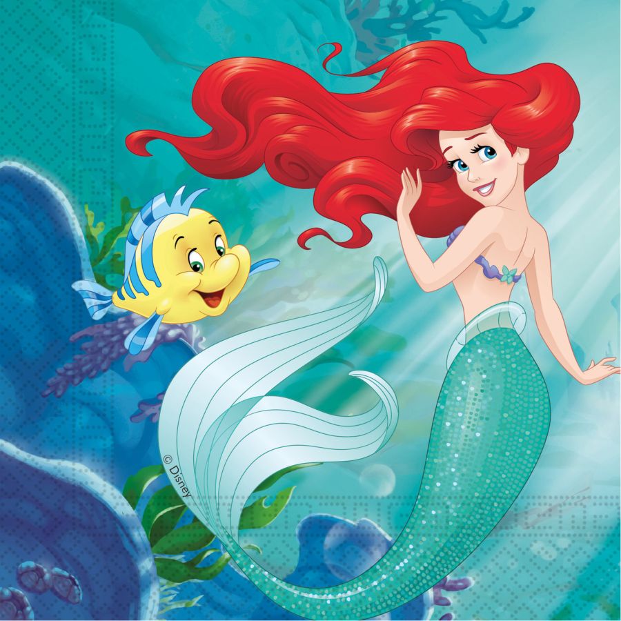 20 Servilletas Ariel La Sirenita para el cumpleaños de tu hijo - Annikids